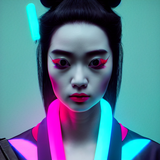 Stable Diffusion prompt: Portrait retro geisha, neon - PromptHero
