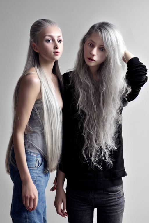 Stable Diffusion prompt: (((2 girls))),ray tracing, (dim - PromptHero