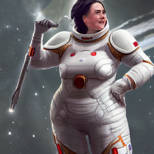 Stable Diffusion prompt: fat woman with space suit with , - PromptHero