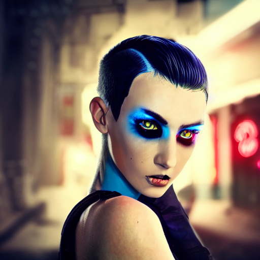 Stable Diffusion prompt: beautiful pale cyberpunk female - PromptHero