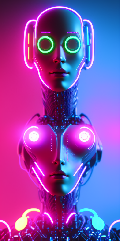 Openjourney prompt: Profile picture of a cyberpunk bot, - PromptHero