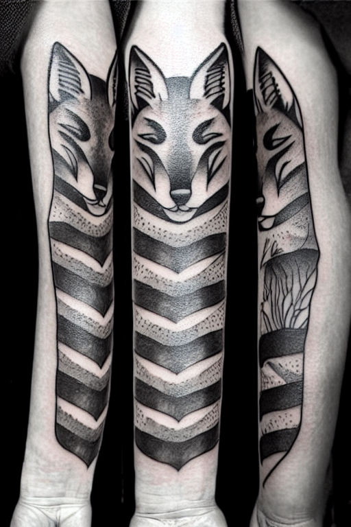 Stable Diffusion prompt: full arm tattoo of a fox outline - PromptHero
