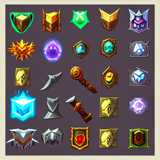 Stable Diffusion prompt: video games icons, 2d icons, rpg - PromptHero