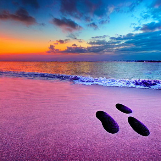 Stable Diffusion prompt: purple sea waves at the beach at - PromptHero