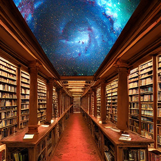 Stable Diffusion prompt: magical ancient cave library, - PromptHero