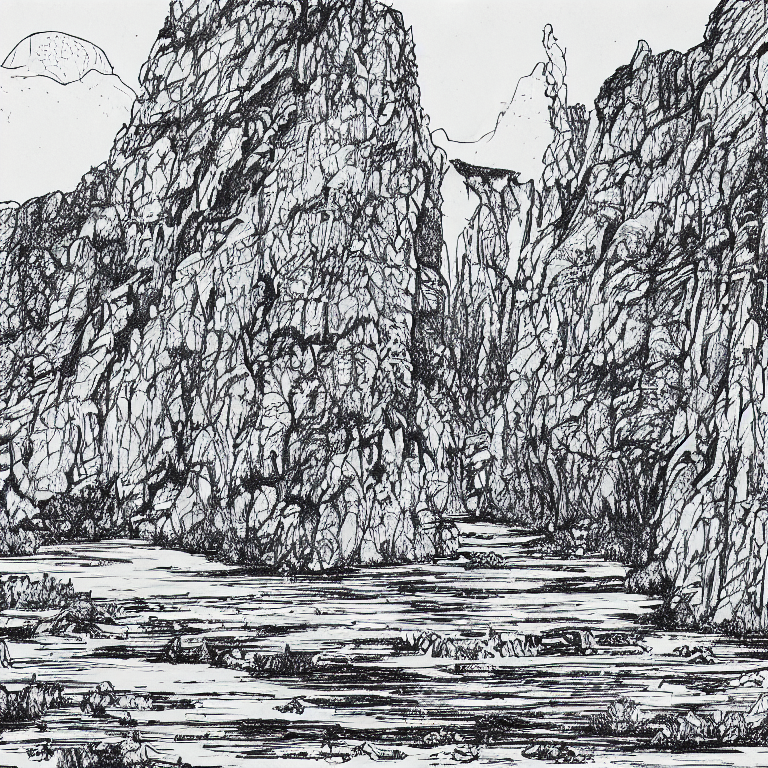 Stable Diffusion prompt: black and white pen and ink - PromptHero