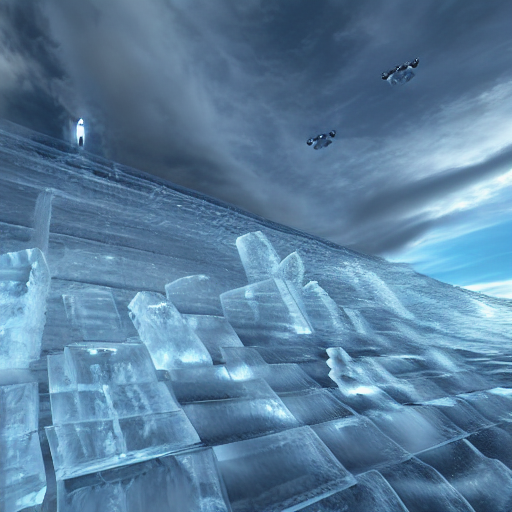 Stable Diffusion prompt: , ice wall, angel army, flying - PromptHero
