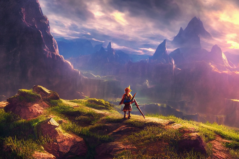 Stable Diffusion prompt: The Legend of Zelda landscape - PromptHero
