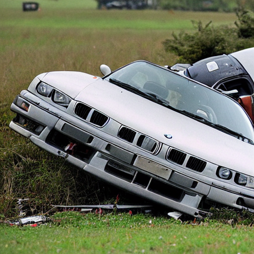 Stable Diffusion prompt: crashed upside down bmw e36 - PromptHero