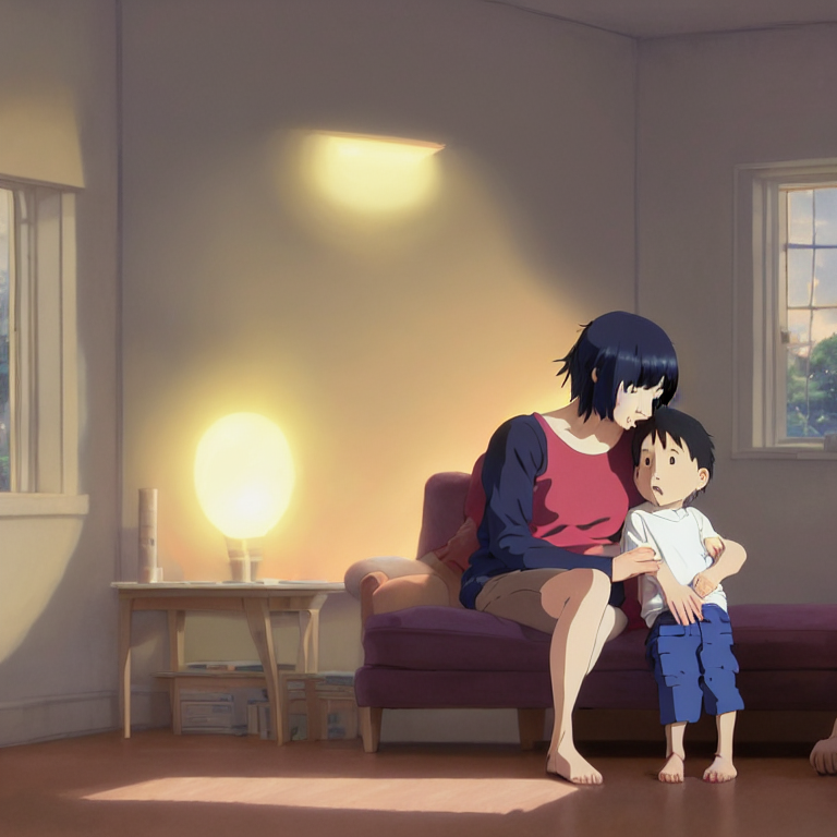 Stable Diffusion prompt: portrait of a mother ((hugging)) - PromptHero