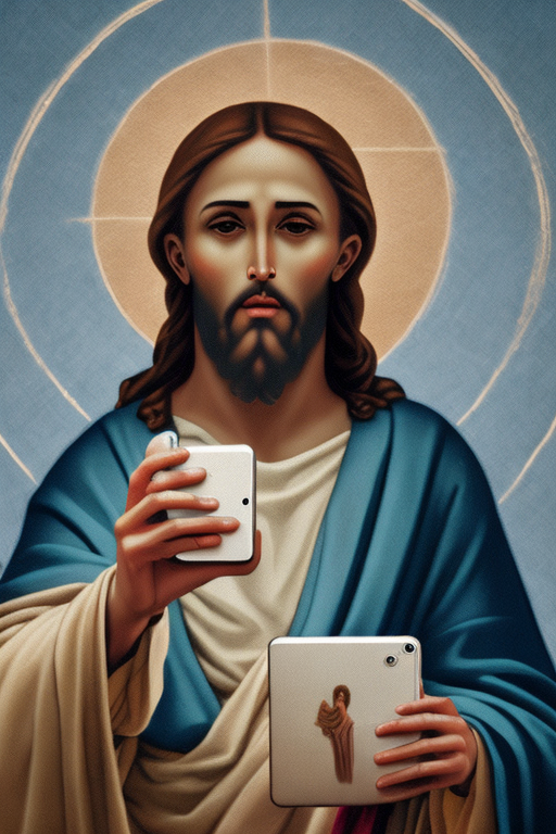 Openjourney prompt: jesus taking a selfie, instagram, - PromptHero