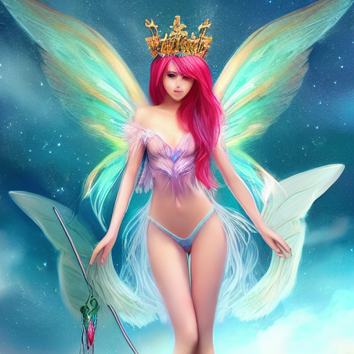 Poolsuite Diffusion prompt: Gorgeous fairy girl wearing - PromptHero