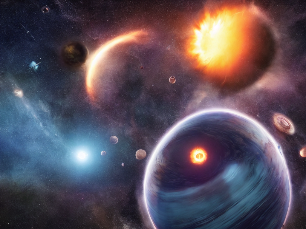 Stable Diffusion prompt: A giant planet explodes,After - PromptHero