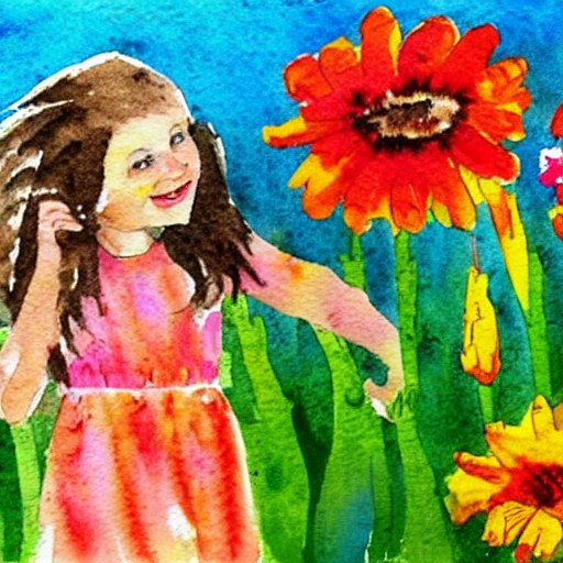 Stable Diffusion prompt: Little girl in a field of - PromptHero