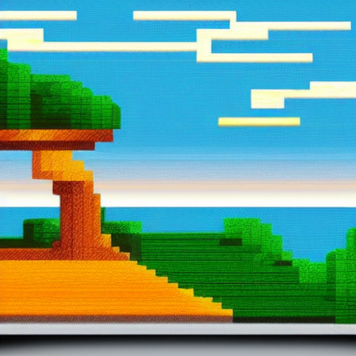Stable Diffusion prompt: 8-bit drawing, Blue sky Green - PromptHero