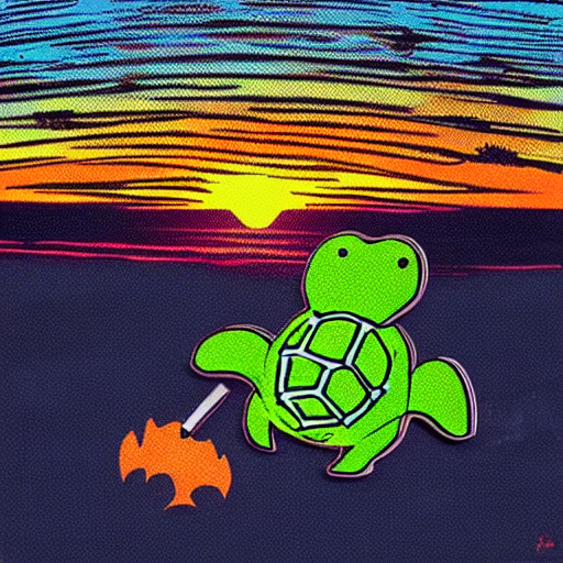 Stable Diffusion prompt: pop art marijuana turtle smoking - PromptHero