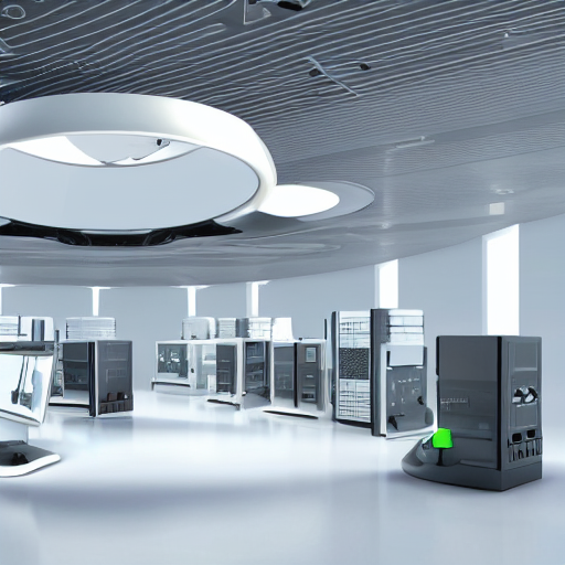 Stable Diffusion prompt: a futuristic cloud-server lab, - PromptHero