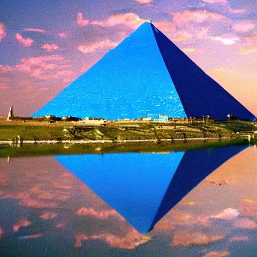 Stable Diffusion prompt: reflection of the blue pyramid - PromptHero