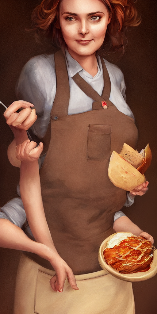 Stable Diffusion prompt: Epic portrait, a fat waitress in - PromptHero