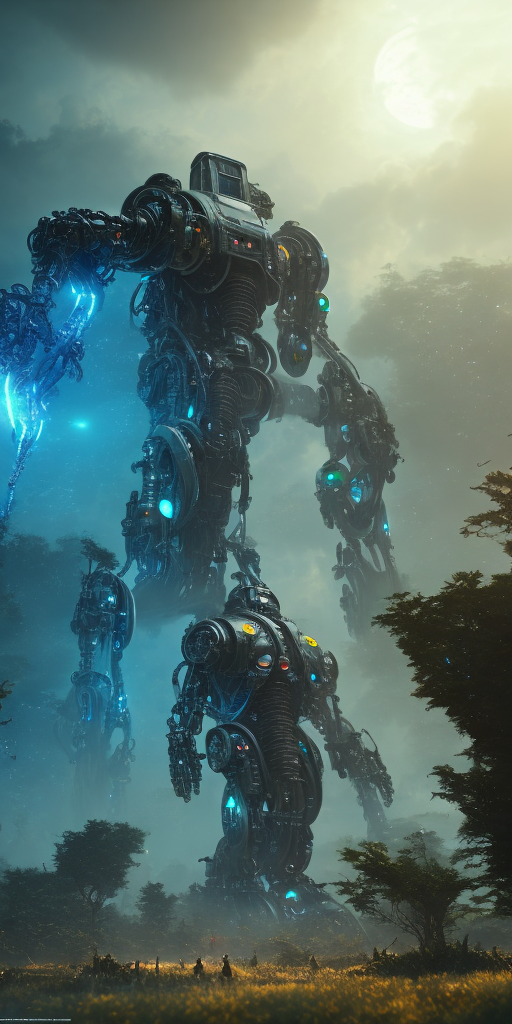 Openjourney prompt: a humongous cyborg monster on the - PromptHero