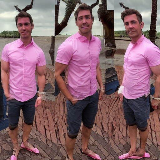Stable Diffusion prompt: Pink shirt man - PromptHero