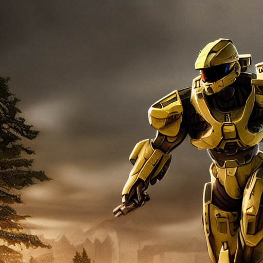 Stable Diffusion prompt: Halo, VS, crest, gaming, winter, - PromptHero