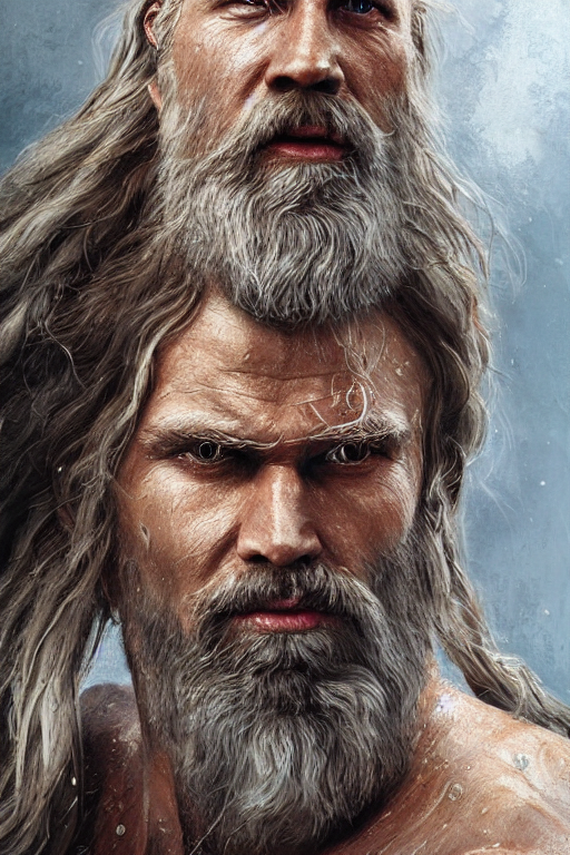 Stable Diffusion prompt: painted portrait of rugged thor, - PromptHero