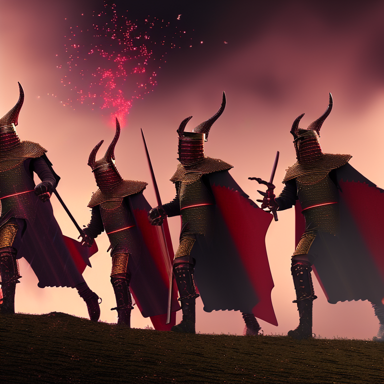 Stable Diffusion prompt: Multiple medieval knight on a - PromptHero