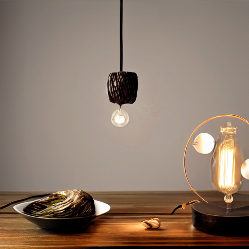 Stable Diffusion prompt: Hanging ceiling lamp in the form - PromptHero