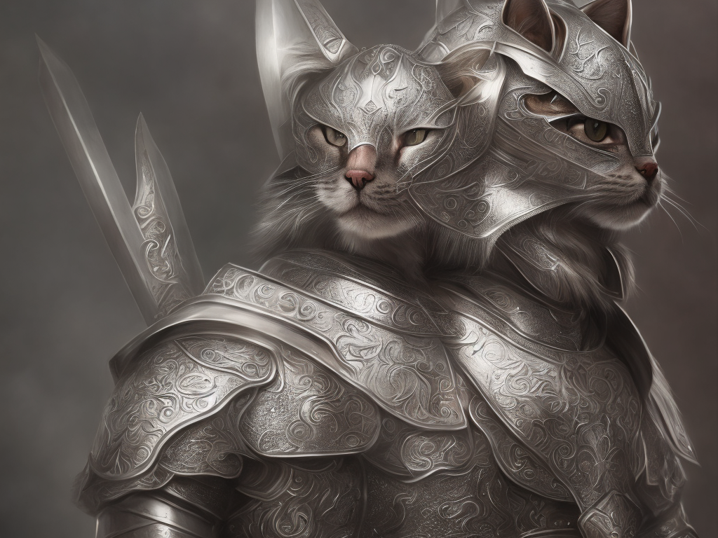 Openjourney prompt: kneeling cat knight, portrait, finely - PromptHero