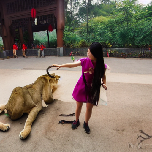 Stable Diffusion prompt: A beautiful girl is playing with - PromptHero