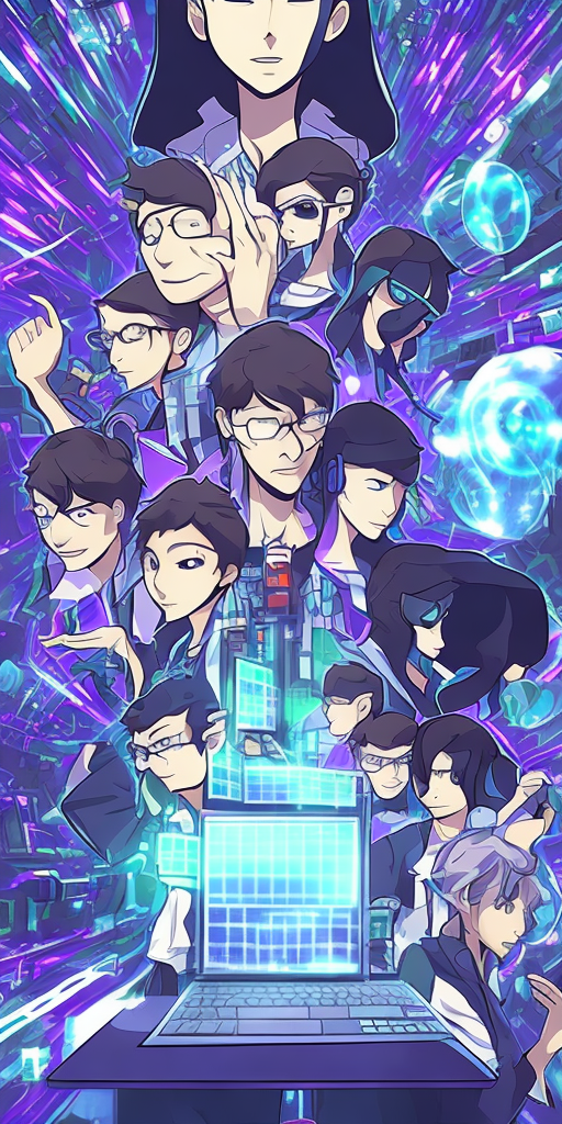 Openjourney prompt: Hacker, man, hack universe, anime - PromptHero