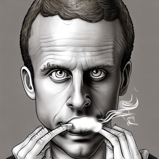 Openjourney prompt: macron smoking weed - PromptHero