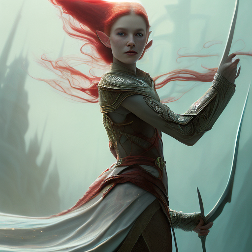 Openjourney prompt: elf, red eyes, red hairs, portrait, - PromptHero