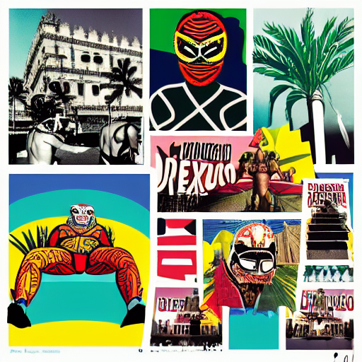 Stable Diffusion prompt: Mexico travel poster, lucha - PromptHero