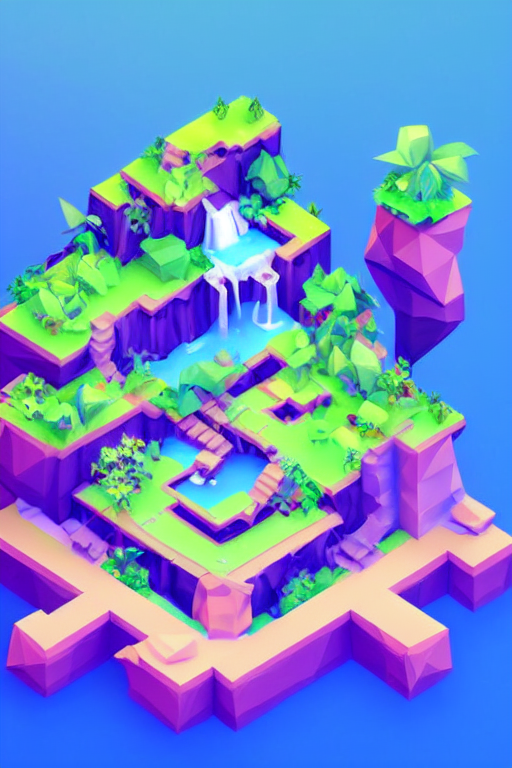 Stable Diffusion prompt: cute low poly isometric jungle - PromptHero