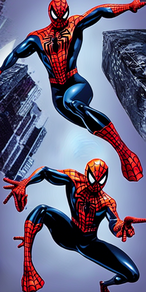 Stable Diffusion prompt: Spider-Man covered by Symbiote - PromptHero