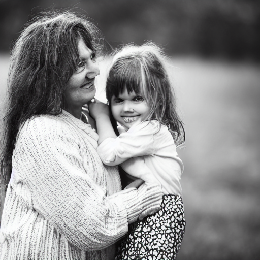 Stable Diffusion prompt: mother and daughter, black and - PromptHero