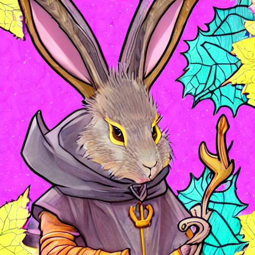 Stable Diffusion prompt: pink jackalope warlock , dnd, - PromptHero