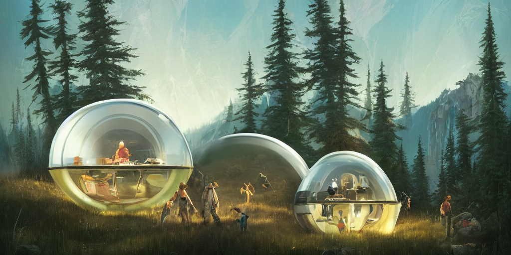 Stable Diffusion prompt: cabela's tent sci - fi retro - PromptHero