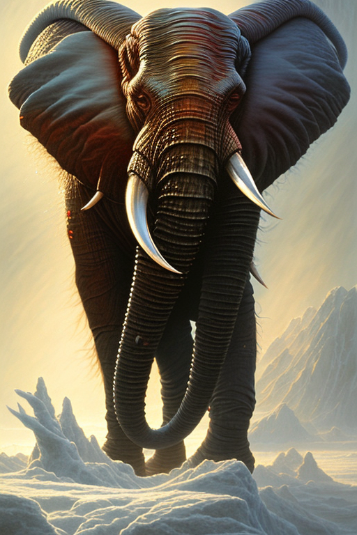 Openjourney prompt: a flaming demonic elephant with - PromptHero