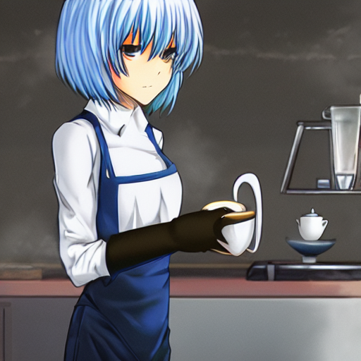 Waifu Diffusion prompt: Rei Ayanami serving coffee - PromptHero