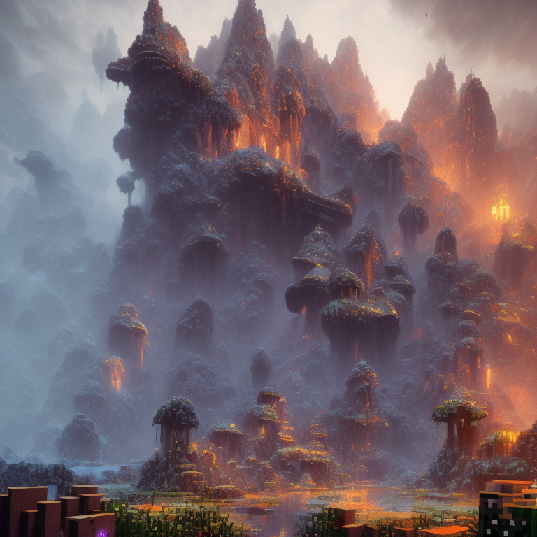 Openjourney prompt: Minecraft, cinematic mood, 8k, oil - PromptHero