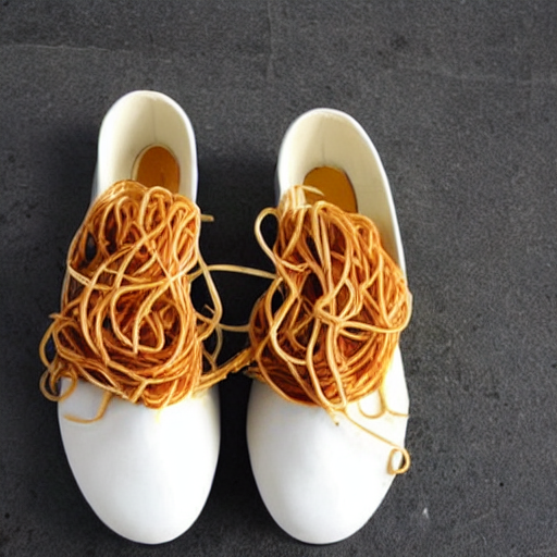 Stable Diffusion prompt: Shoes made out of ::Spaghetti - PromptHero