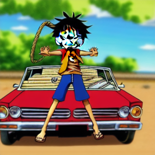 Stable Diffusion prompt: Luffy with car on the way - PromptHero