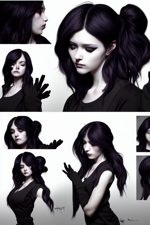 Stable Diffusion prompt: "A beautiful young grumpy goth - PromptHero