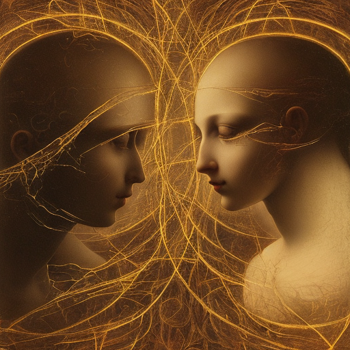 Openjourney prompt: the threads of two minds reaching out - PromptHero