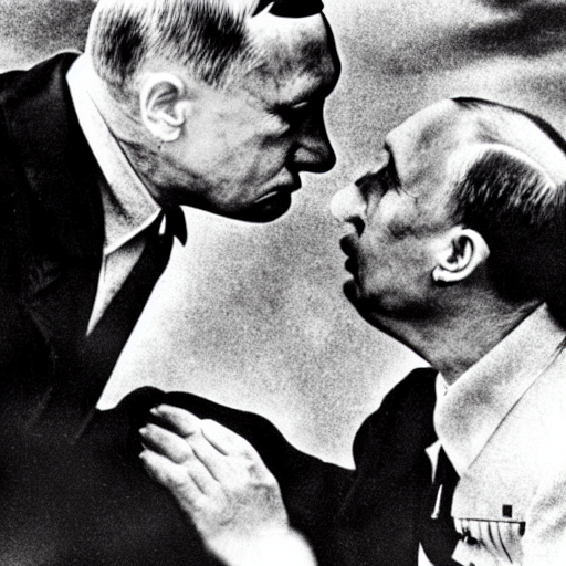 Stable Diffusion prompt: Hitler kiss Putin - PromptHero