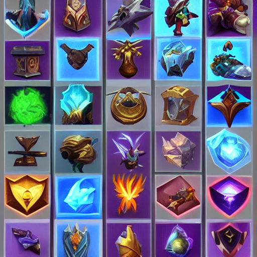 Stable Diffusion prompt: video games icons, 4d icons, rpg - PromptHero