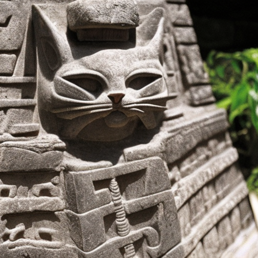 Openjourney prompt: ancient Mayan cat with pyramid in a - PromptHero